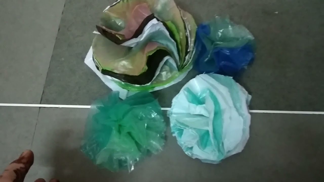 Craft -flower using plastic bag. Best out of West. - YouTube