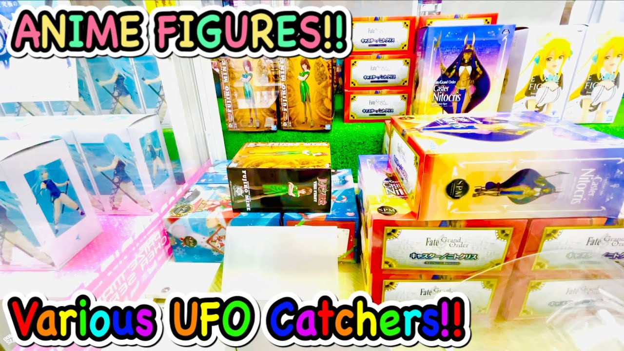 Anime figures are too cute !! Claw Machine !! Japanese Anime UFOキャッチャー ...