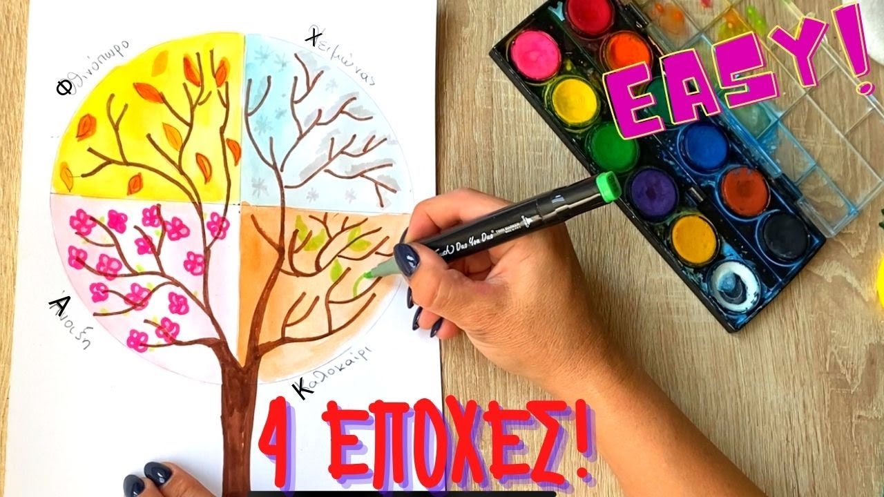 Ζωγραφίζω τις 4 εποχές του Χρόνου! Φθινόπωρο , Χειμώνας, Άνοιξη ...