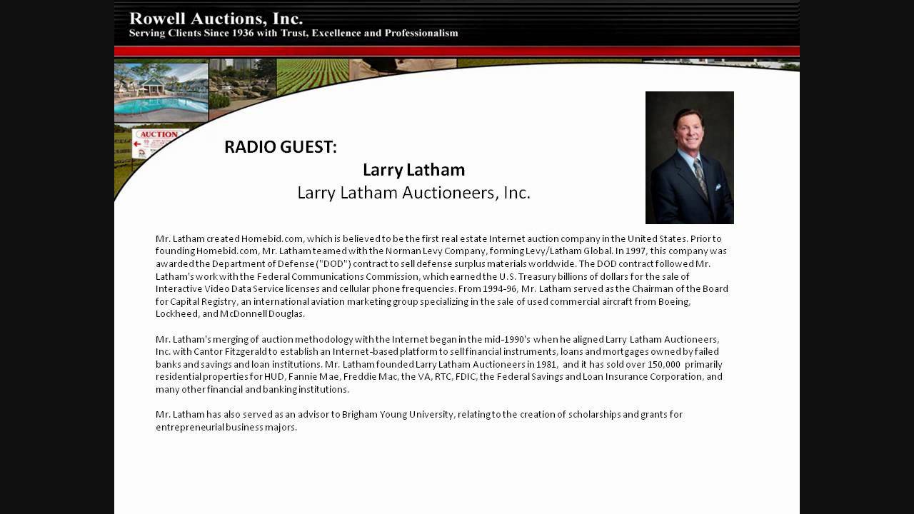 Guest Larry Latham National Real Estate Auction Radio hosted by Doug ...