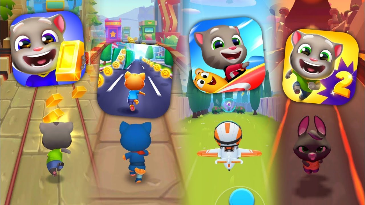 Talking Tom Gold Run vs Pet Runner vs Talking Tom Fly Run vs Talking ...