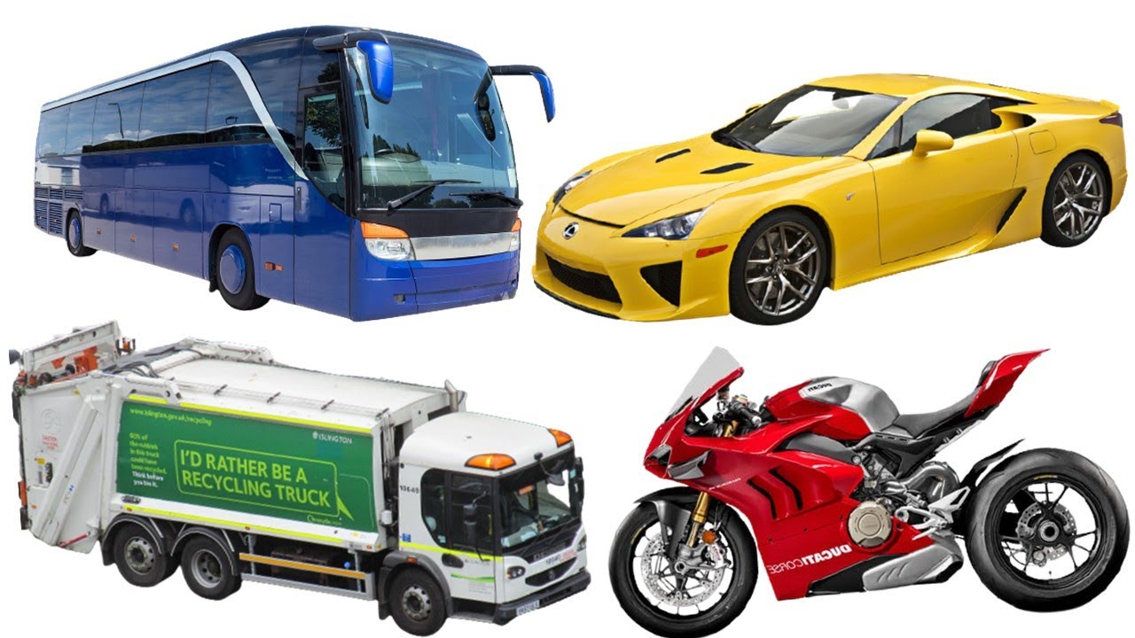 Car for kids, Learn Street Vehicles Names and Sounds Bus, #GarbageTruck ...