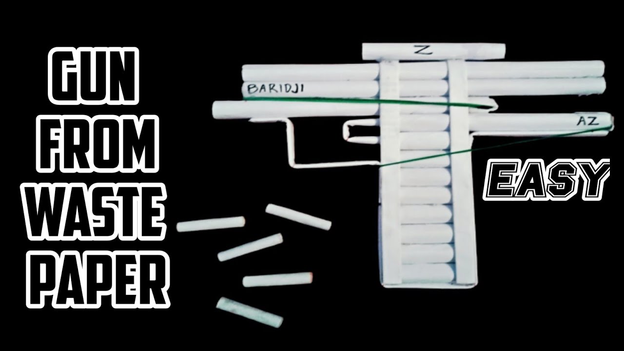 paper gun - how to make a shooting gun from waste paper - YouTube