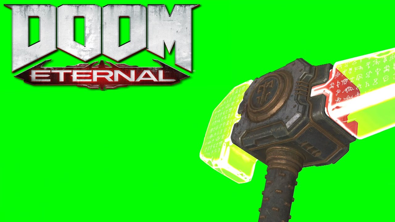 Doom Eternal - Sentinel Hammer in First Person [GREEN SCREEN] - YouTube