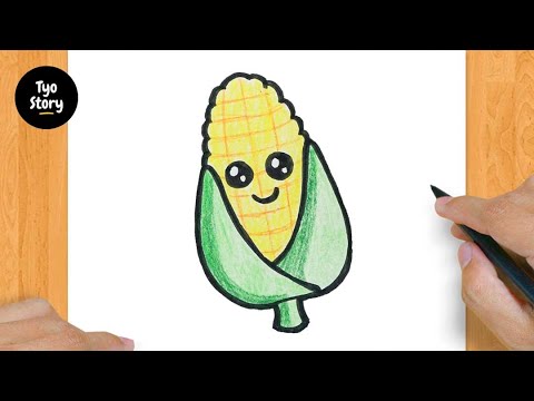 #60 How to Draw a Cute Corn - Easy Drawing Tutorial - YouTube