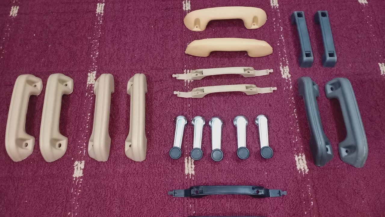 vintage car door pull handle and glass regulator - YouTube