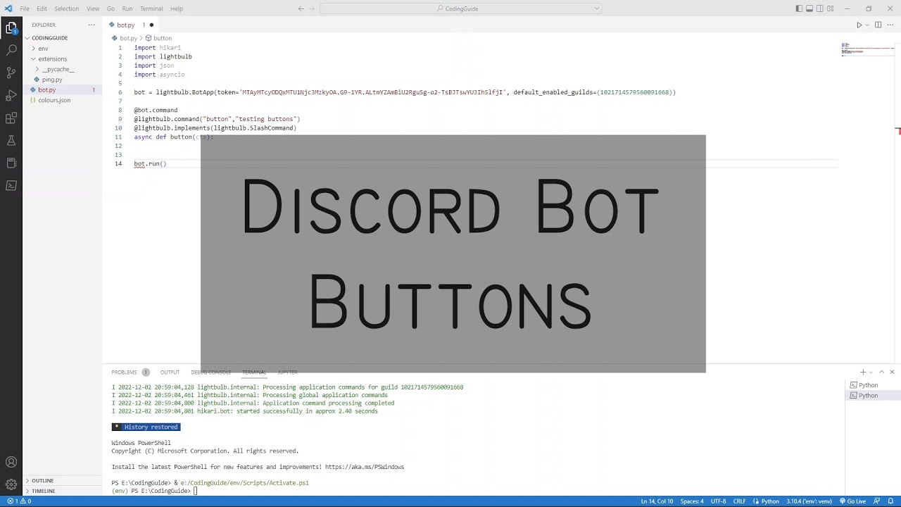 Code Your Discord Bot (Hikari) - Buttons - YouTube
