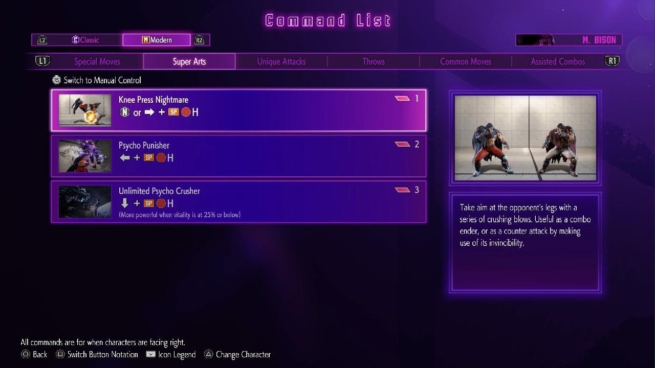 Street Fighter 6 M.Bison Super Art/Critical Art Damage Modern and ...