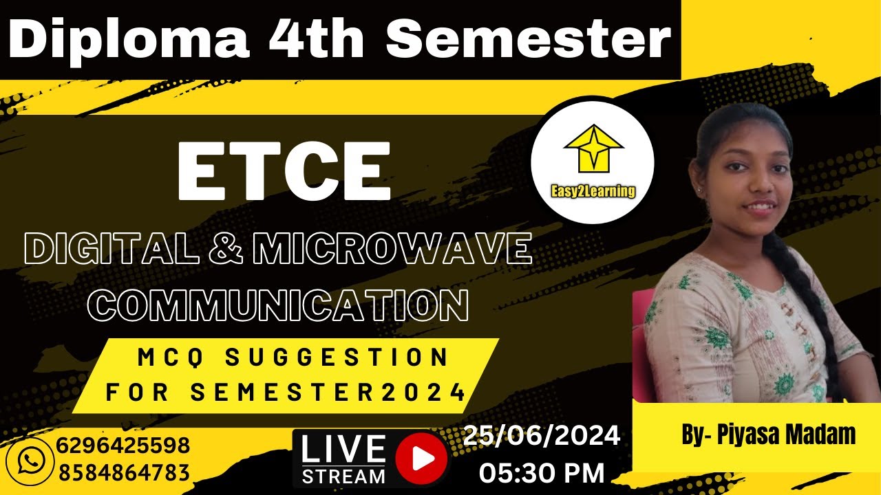 Diploma 4th Sem ETCE| Digital and Microwave Communication mcq sugg ...