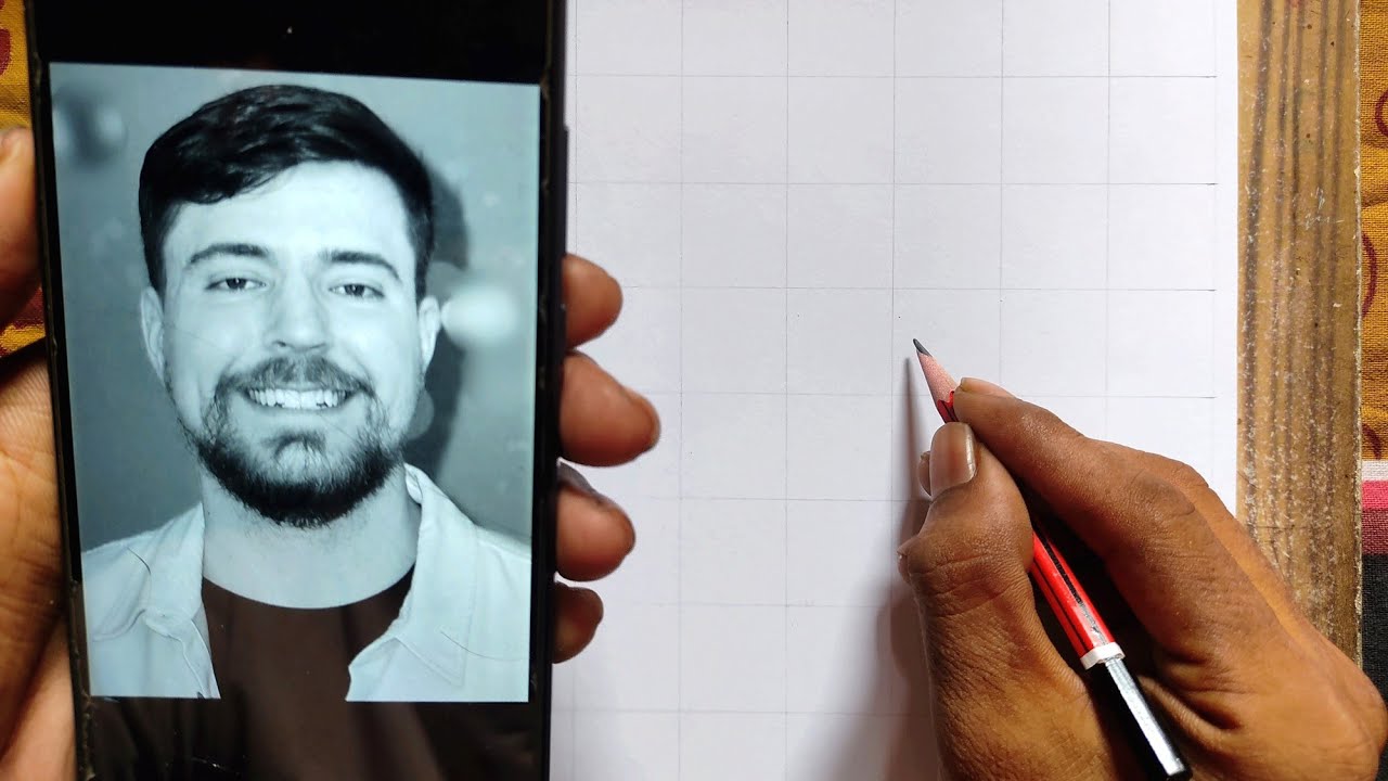How to draw Mr Beast, Outline tutorial | Step by step @MrBeast - YouTube