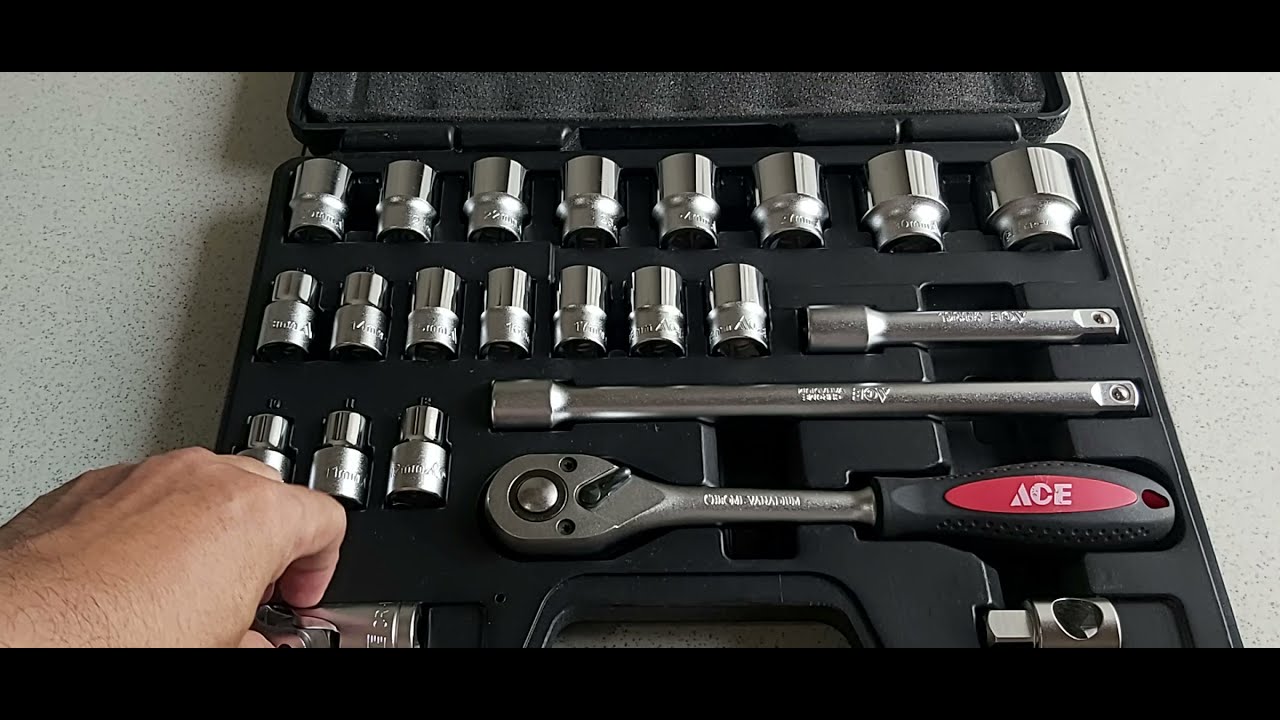 ACE Hand Socked Set 23 PCS 1/2 DR 6 PT, ACE HARDWARE Kunci Soket Set 23 ...