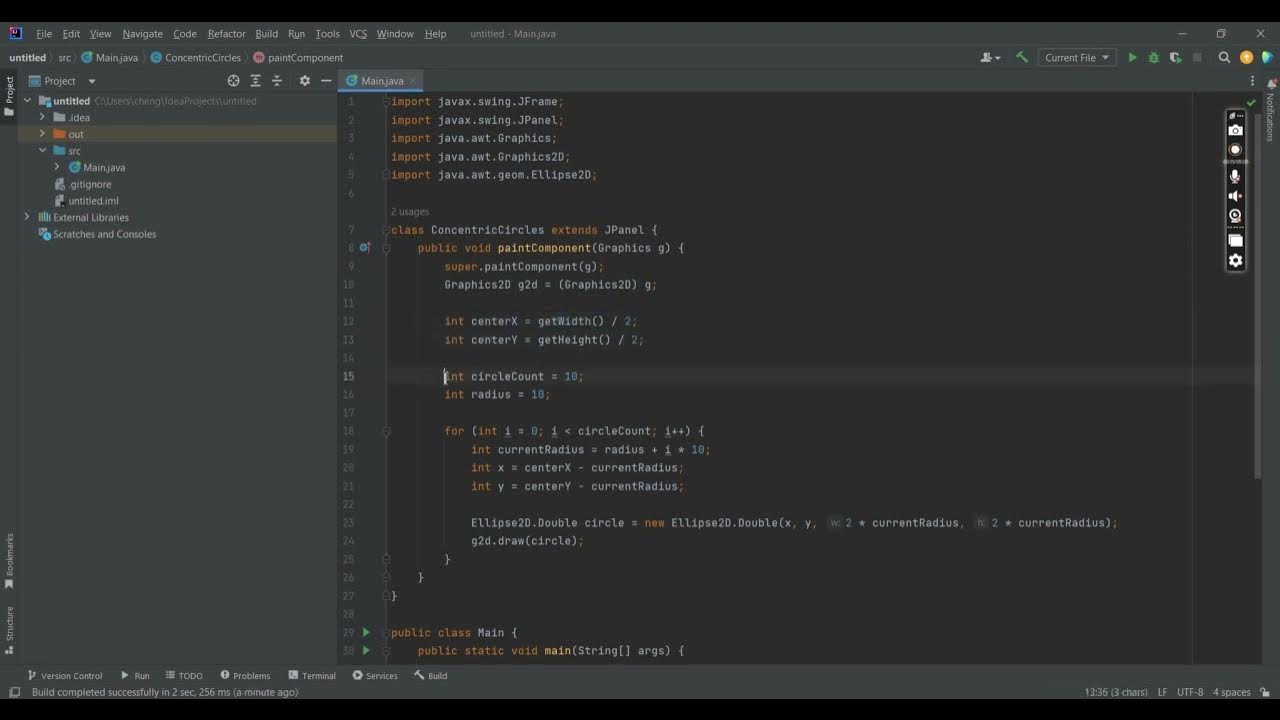 Created Circle Using Ellipse2D - YouTube