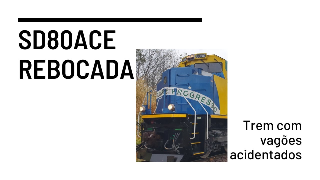 SD80ACe em novas passagens / Trem com vagões acidentados - YouTube