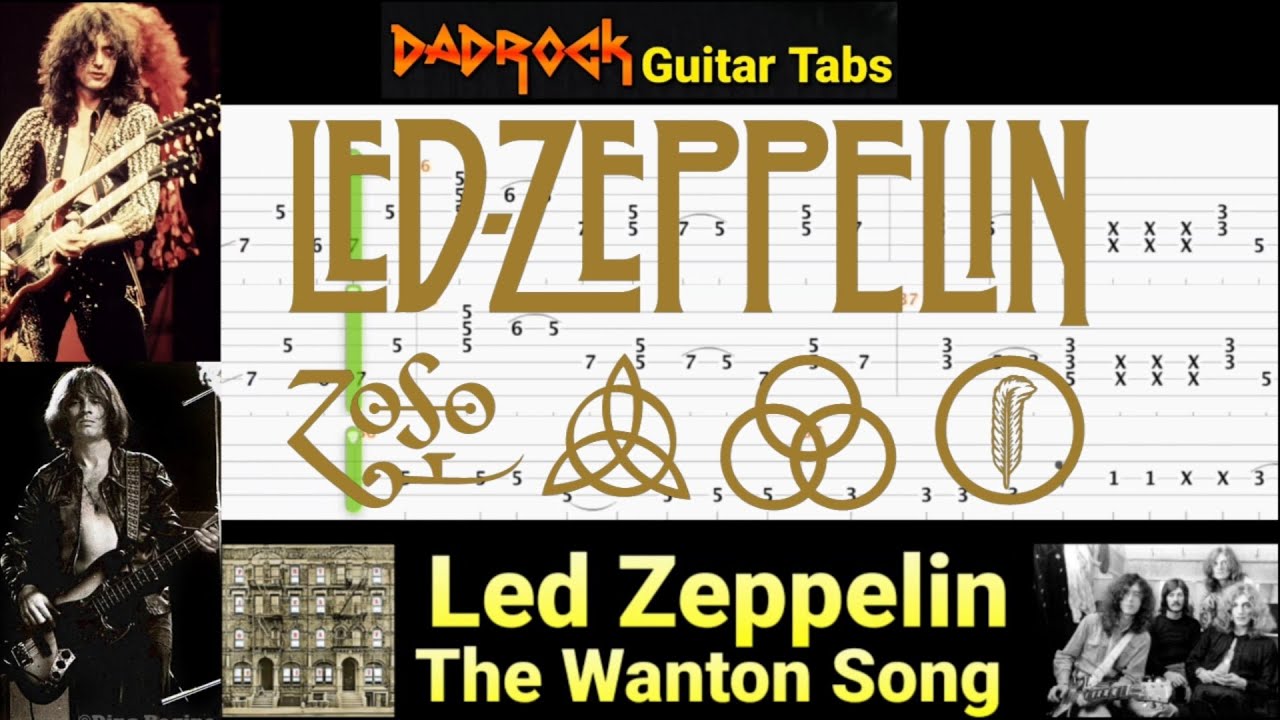 The Wanton Song - Led Zeppelin - Guitar + Bass TABS Lesson (Rewind ...