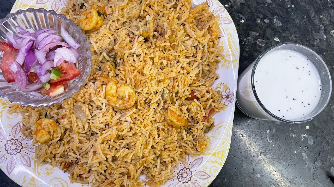 Prawn pulao recipe | how to make yummy prawn pulao - YouTube