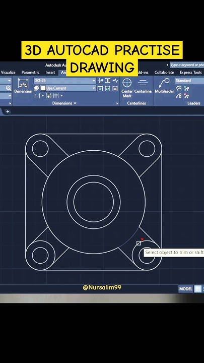 3D AUTOCAD PRACTISE DRAWING 1 - YouTube