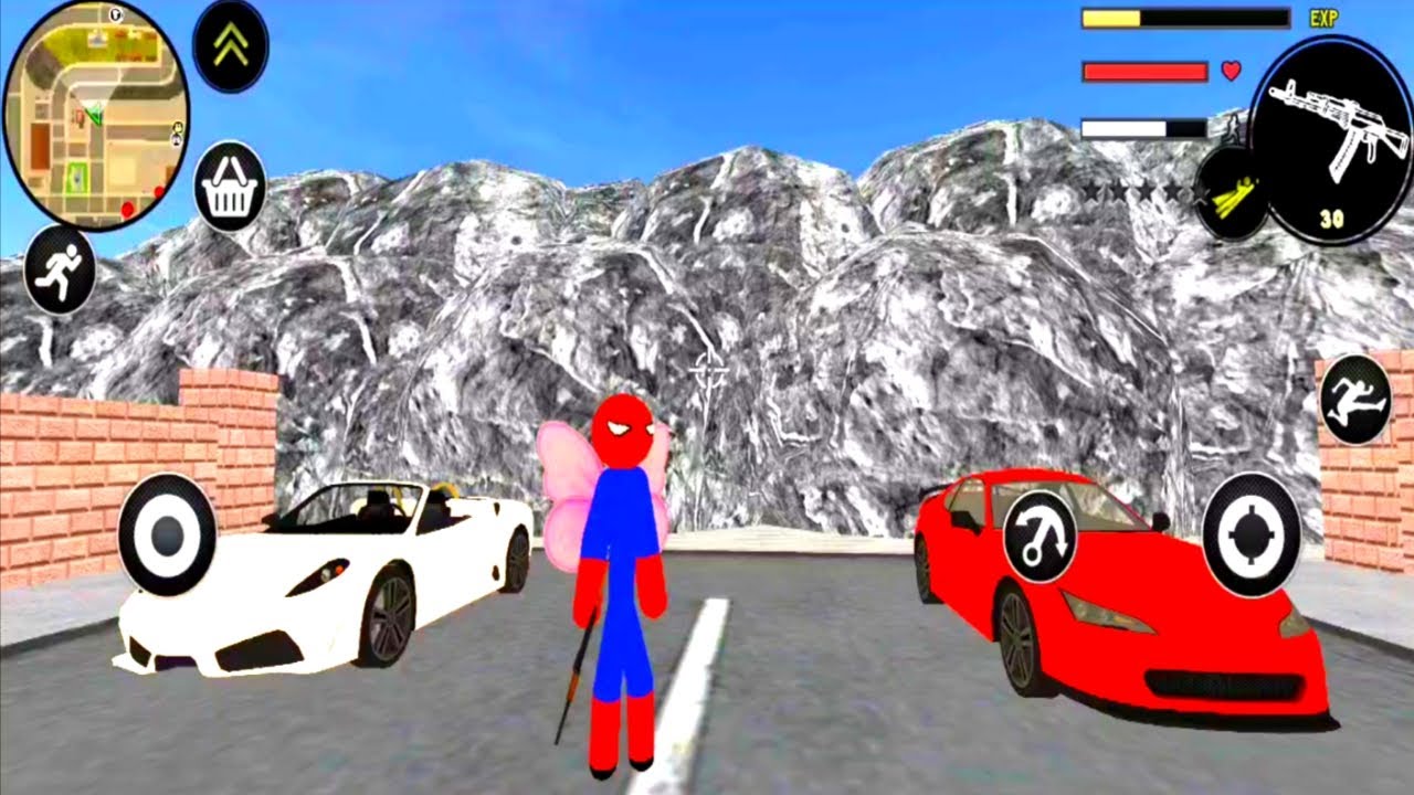 Spider Stickman Rope Hero Android Gameplay #9 - YouTube