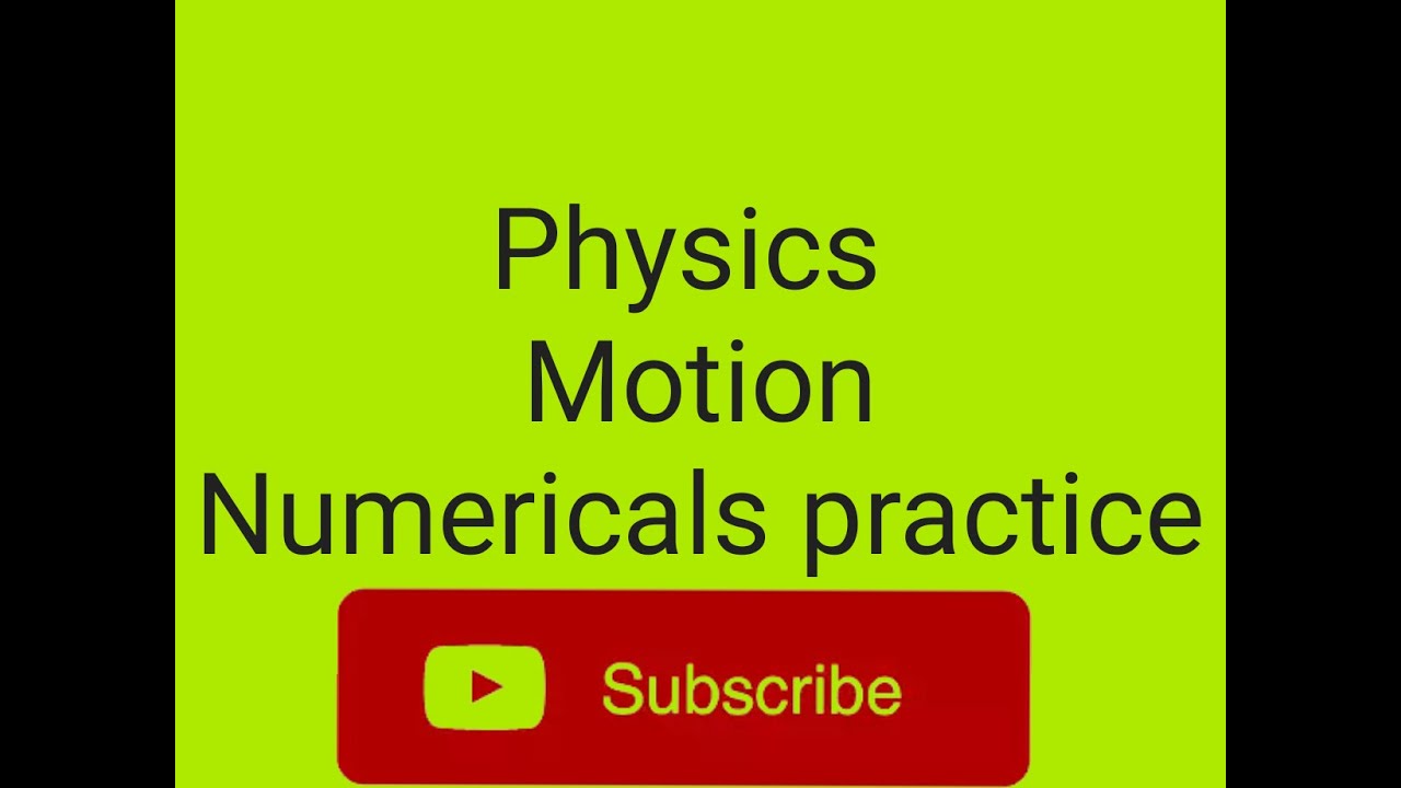 IERT/Poly./PHYSICS/motion numerical - YouTube