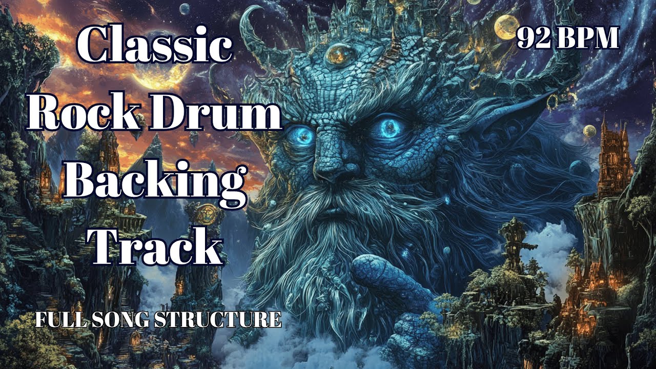 92 BPM Rock Drum Backing Track – Slow & Powerful Full Arrangement - YouTube
