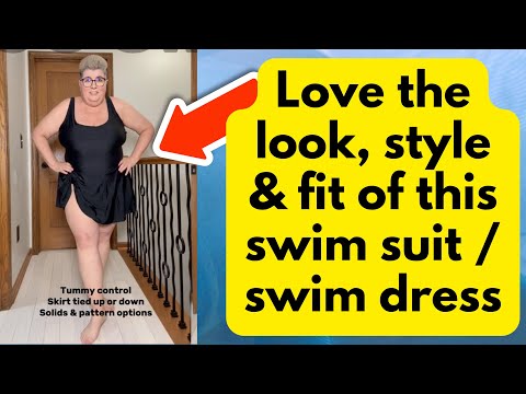 Love the look, style & fit of this swim suit / swim dress! | Review of Eomenie One Piece Swimdress S