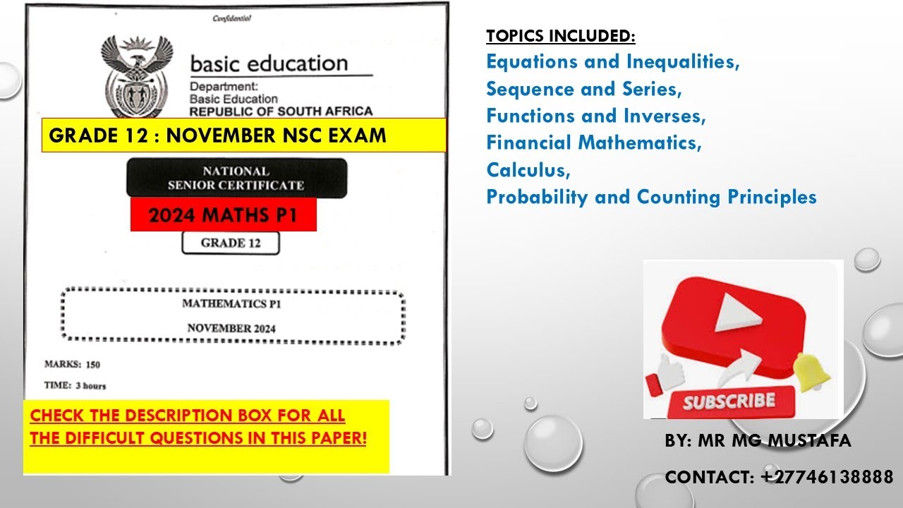 2024 MATHS P1 - NOV NSC Exam - Gr12 - YouTube
