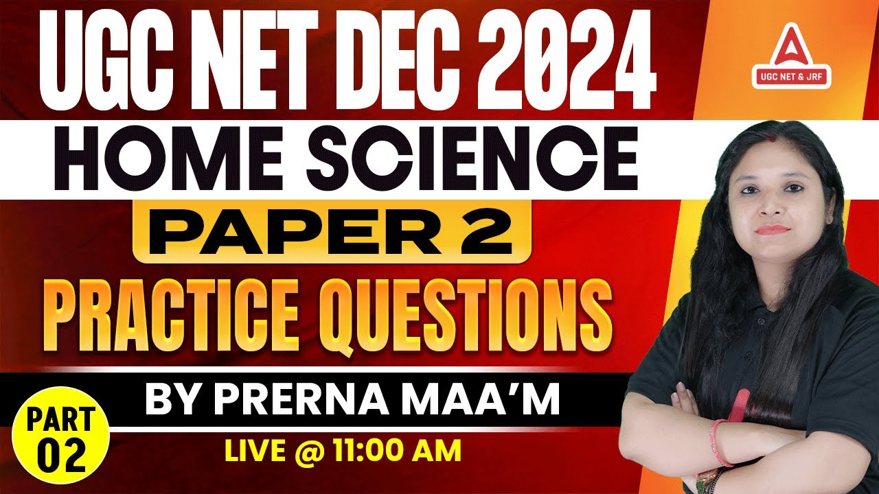 UGC NET Home Science Paper 2 | Practice Questions | Part 2 By Prerna Ma'am - YouTube