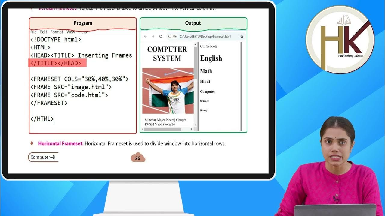 Ch 2 | HK | Computer | Class 8 | Images, Links, Forms And Frames In HTML5 | For children - YouTube