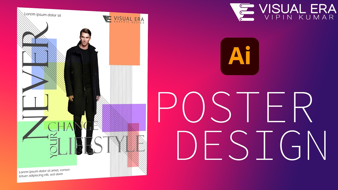 Create a Poster Design in Illustrator | Adobe Illustrator Advanced Tutorial 2023 | Hindi - YouTube