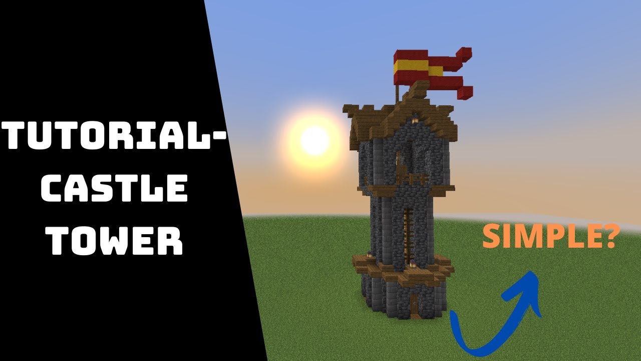How to Build a Castle Tower in Minecraft [1.17.1] - YouTube
