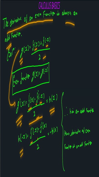 DERIVATIVE OF AN EVEN FUNCTION IS AN ODD FUNCTION(T/F)#jeemains #jeeadvanced #bitsat #nda # ...