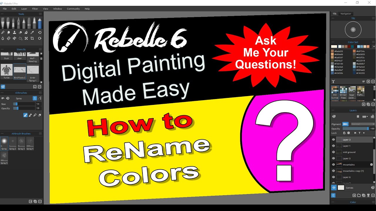 Rebelle 6 Pro Newbies Guide - How to Rename Colors in Color Sets # ...