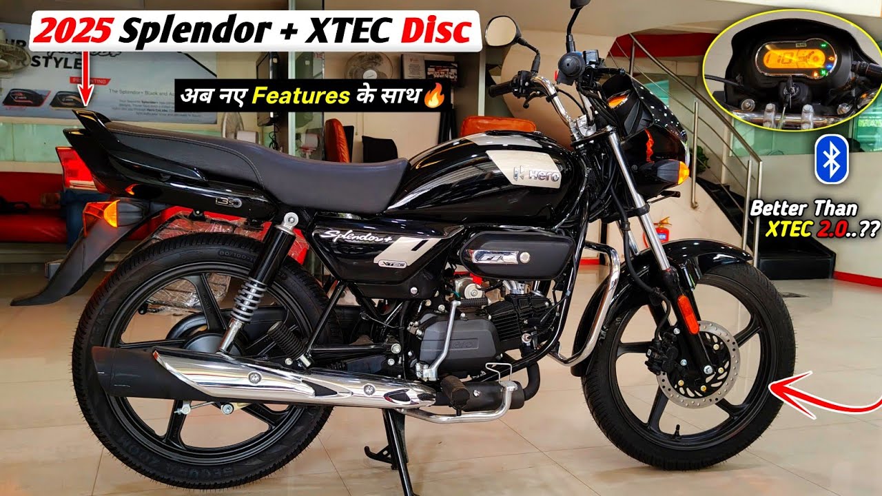 2025 New Hero Splendor+ XTEC DISC Model Black Grey Review ️‍🔥| Digital ...