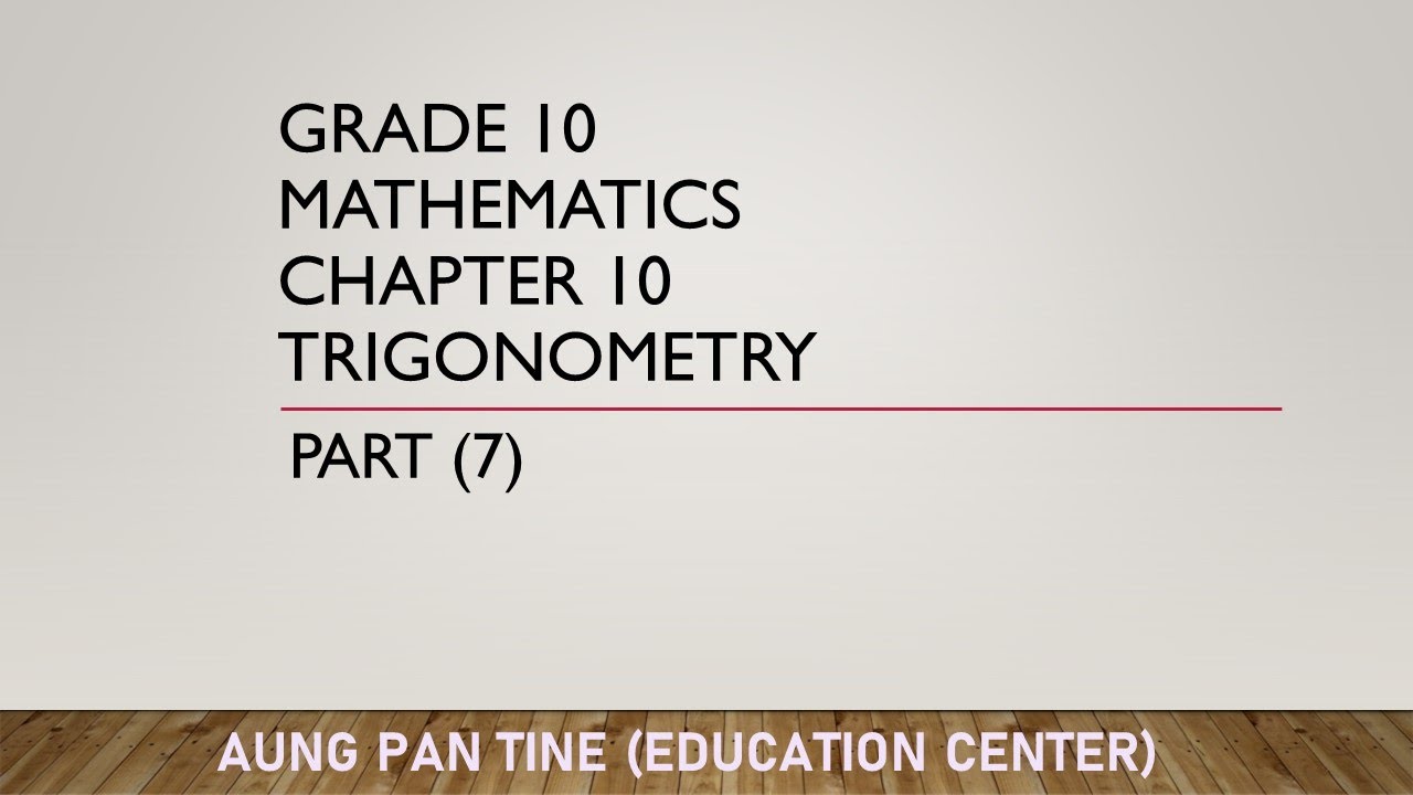 Grade 10, Maths, Chapter 10, Part 7 - YouTube