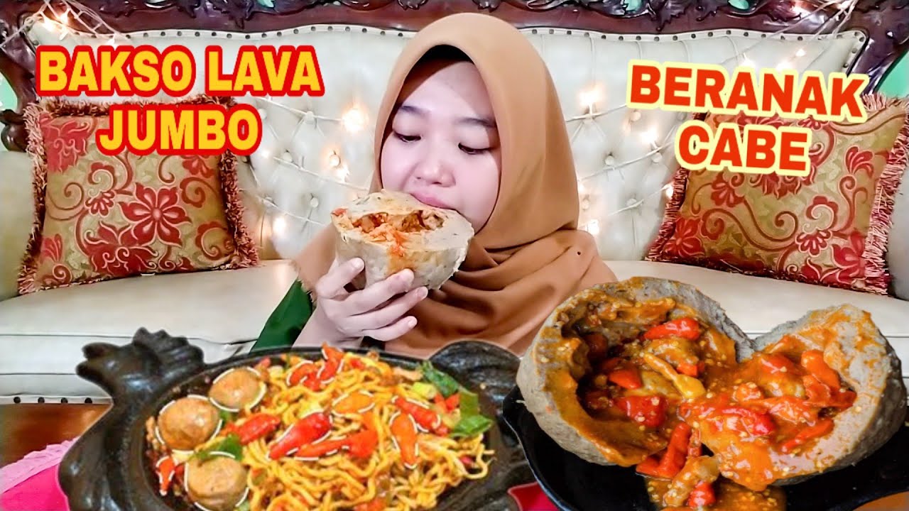 MUKBANG BAKSO LAVA JUMBO BERANAK CABE | GANAS PEDESNYA | Vitria NR ...