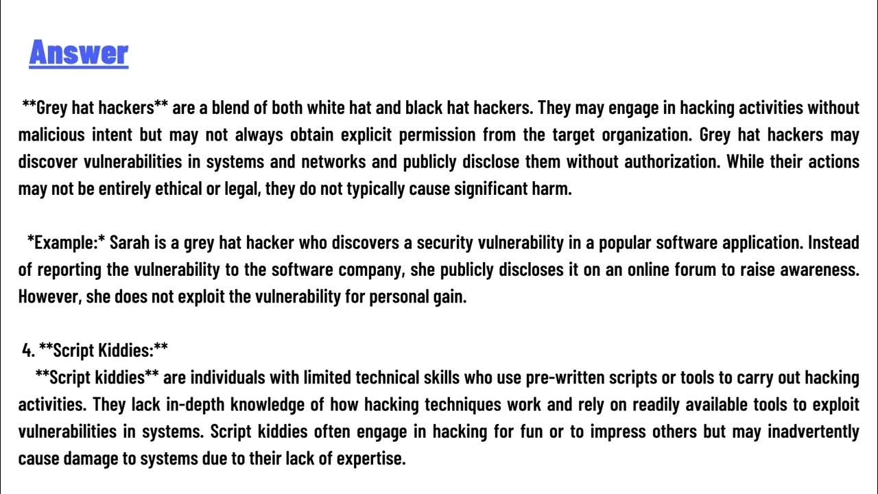 what is hacking ? explain the different types of hacker classes with ...