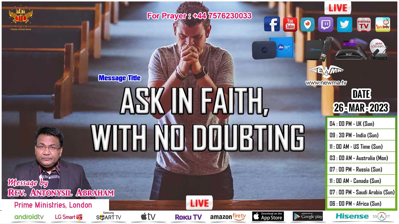 HOW TO ASK IN FAITH, WITHOUT ANY DOUBT | Pastor Antonysil Abraham - YouTube