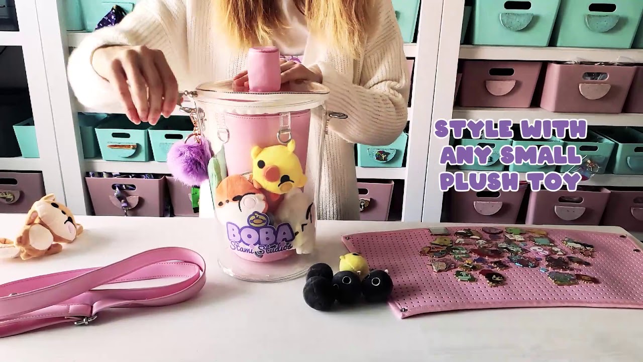 Boba Bubble Tea Ita Bag - Pin Display Bag with Plush Toys - YouTube