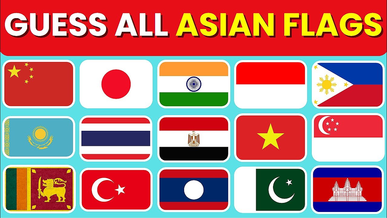 Guess and Learn ALL 49 Flags of ASIA | Flag Quiz - YouTube
