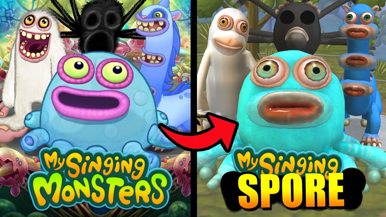 TODOS OS MONSTROS DO MY SINGING MONSTERS QUE FIZ NO SPORE - YouTube
