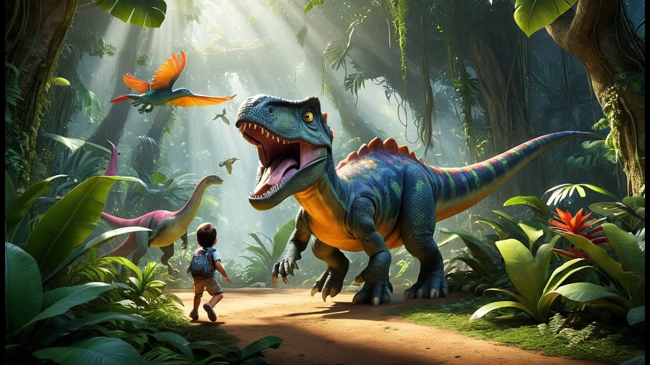 Row Row Your Dinosaur | Fun Dinosaur Boat Song for Kids | Sing and Roar ...