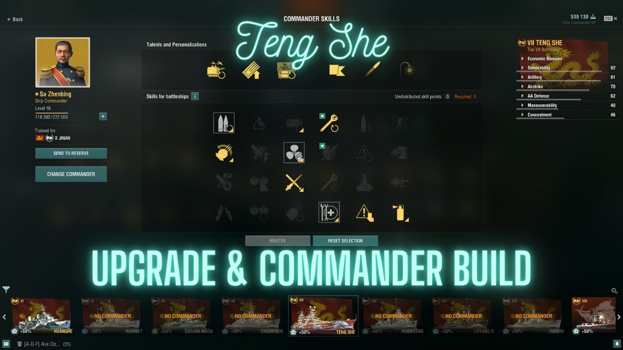World of Warships - Teng She: Upgrade & Commander Build - YouTube