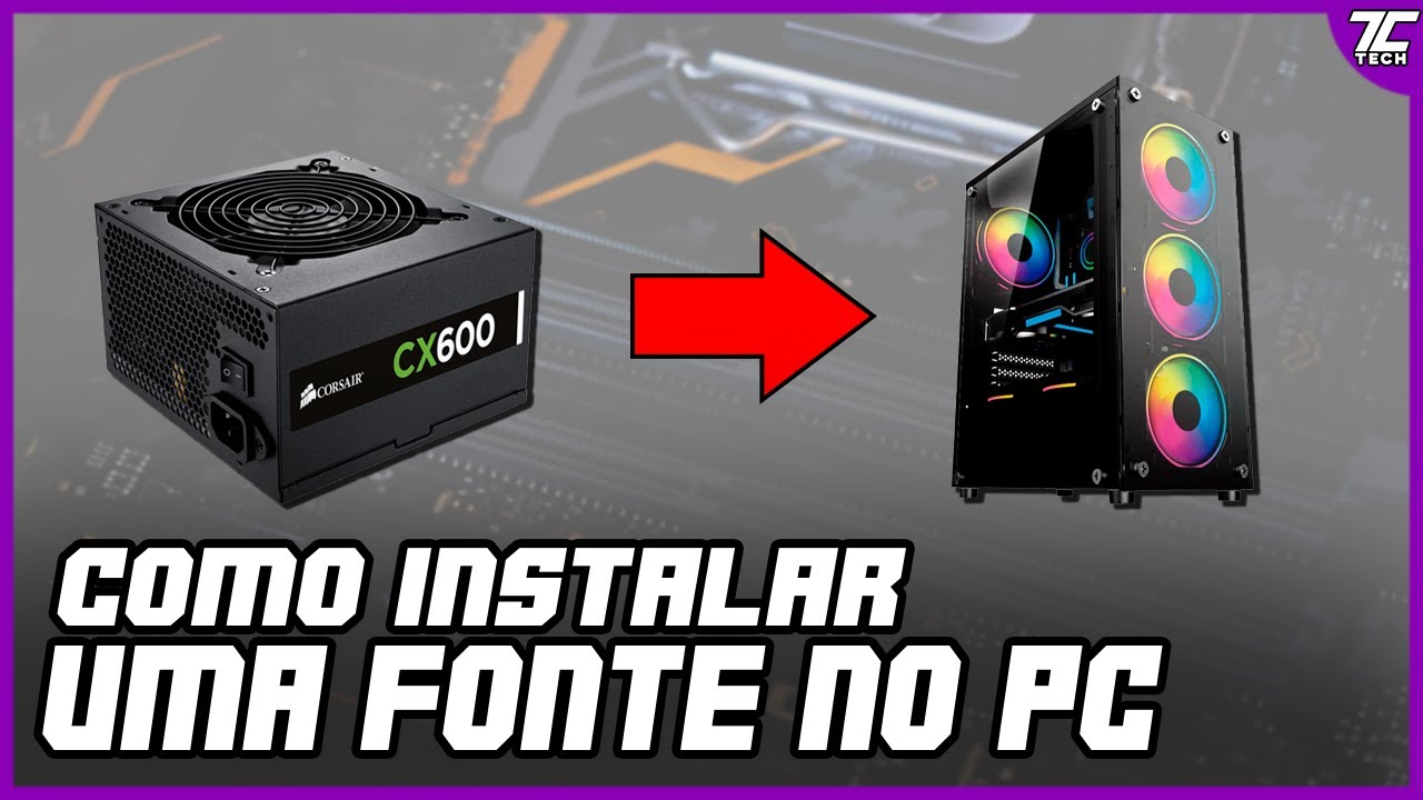 COMO INSTALAR UMA FONTE DE ALIMENTAÇÃO NO PC E ORGANIZAR OS CABOS - YouTube