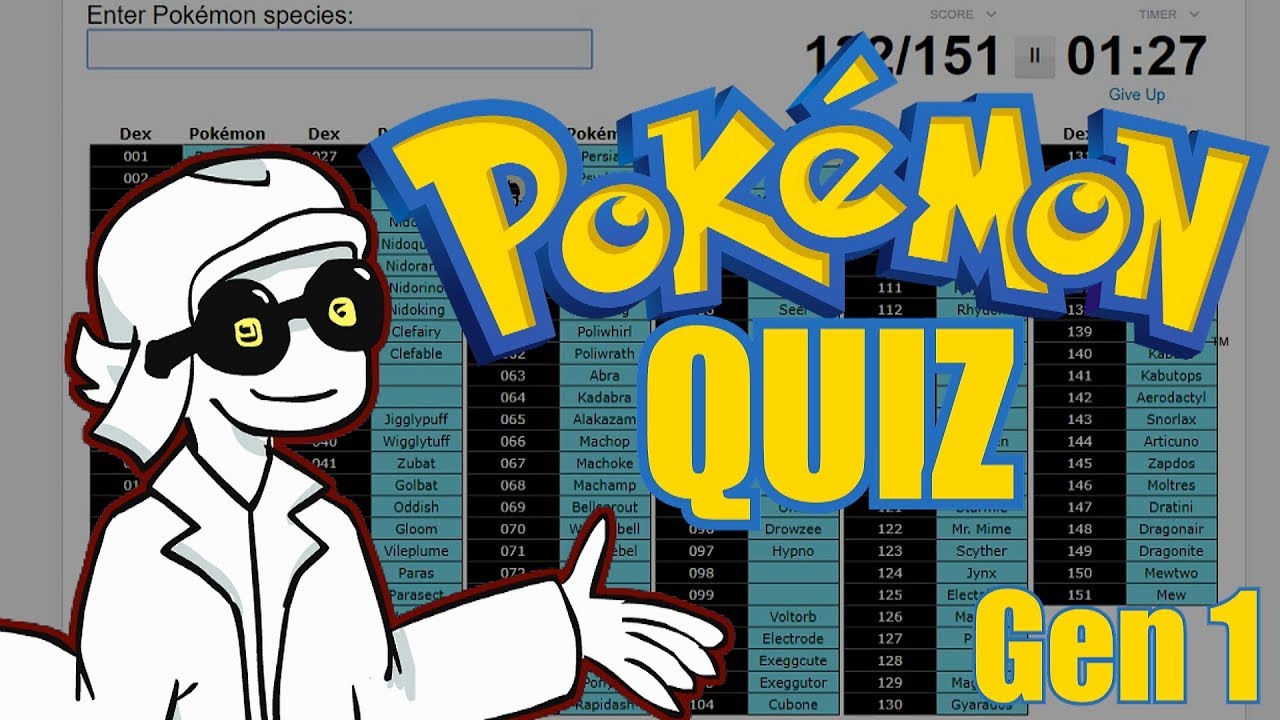 Can I guess all 151 Generation 1 Pokemon? | Pokemon Quiz - YouTube