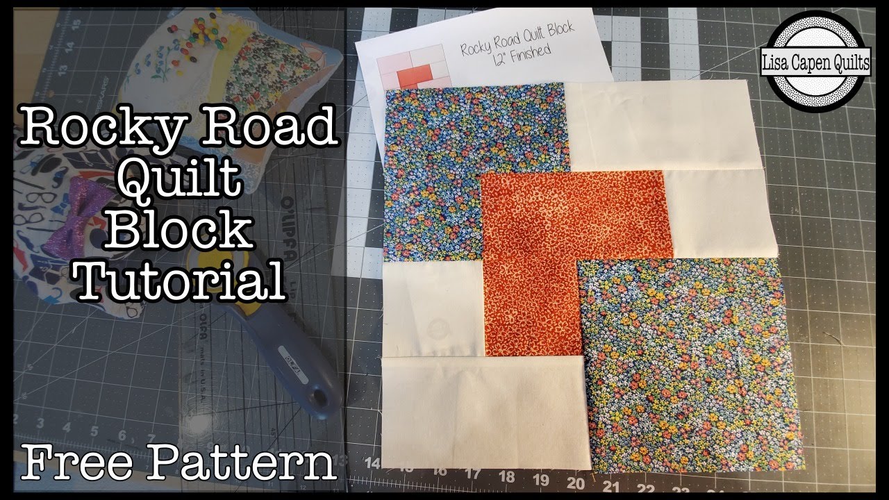 Rocky Road Quilt Block Tutorial - 12" Quilt Block - Live hangout with ...