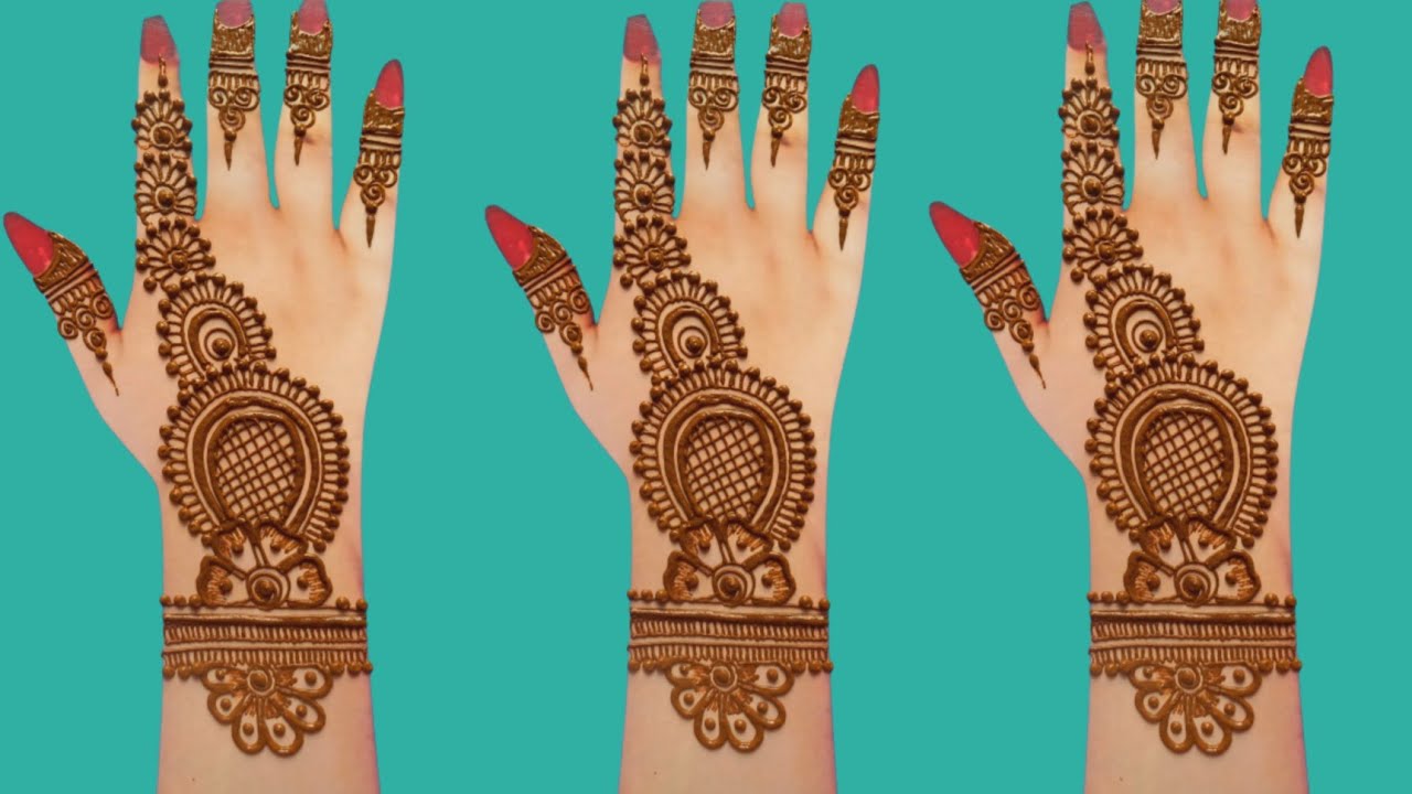New Easy back side hand simple mehandi design || beautiful &Easy Mehndi ...