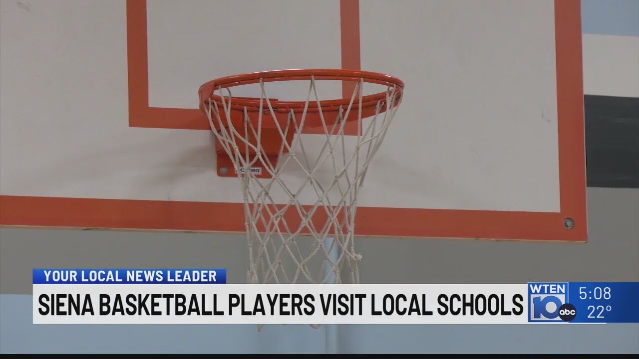 Siena basketball players visit local schools - YouTube