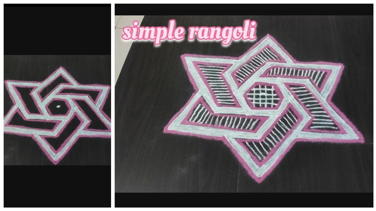 simple rangoli || easy rangoli|| creative rangoli - YouTube