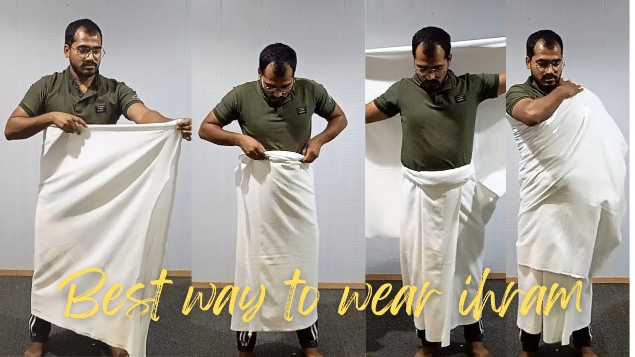 Best Way to Wear Ihram for Men | Ahram Bandhny ka Asaan Tareeqa || Easy ...