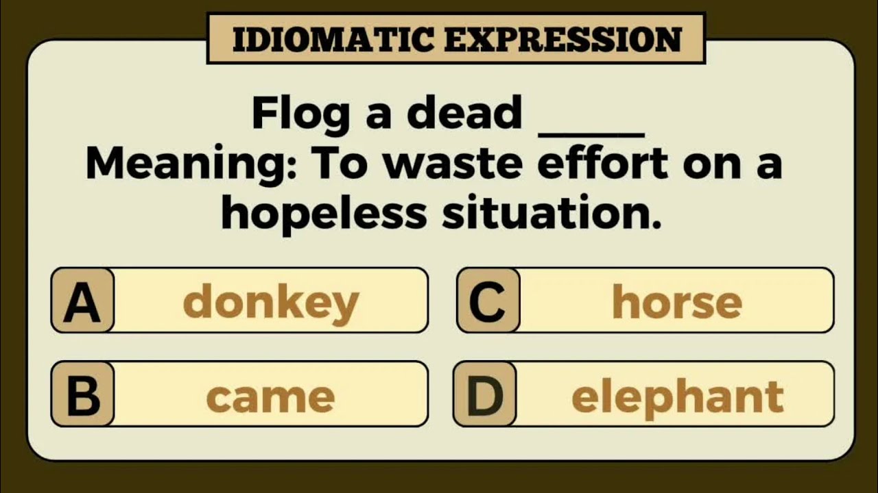 ENGLISH QUIZ|| IDIOMATIC EXPRESSIONS||20 QUESTIONS TO ANSWER(Quiz No.5 ...