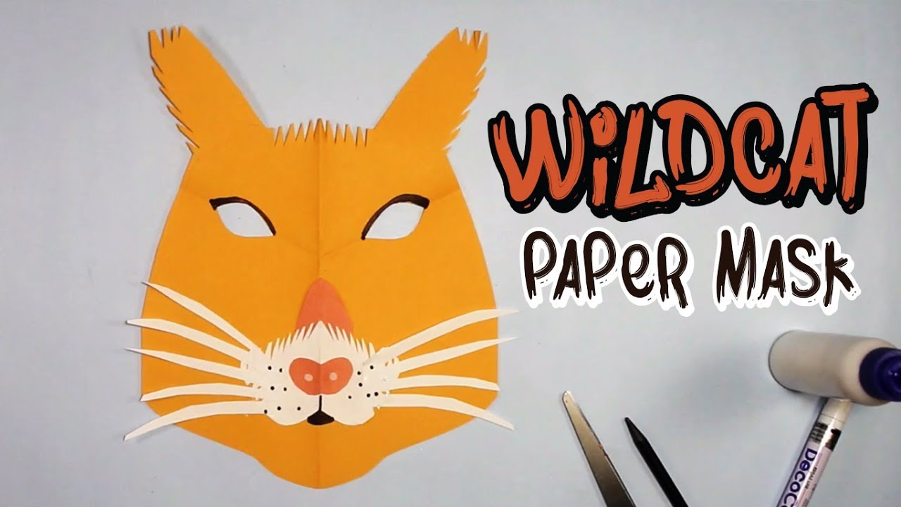 How to make a paper Wildcat mask - YouTube